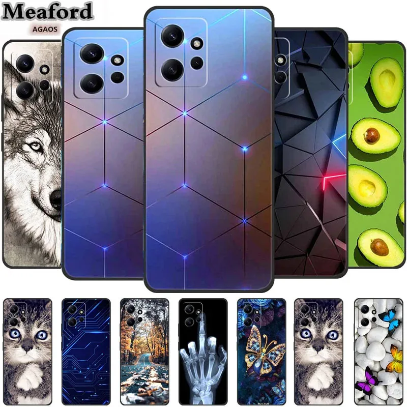 For Xiaomi Redmi Note 12 4G Case Animals Silicone TPU Phone Back Cover ...