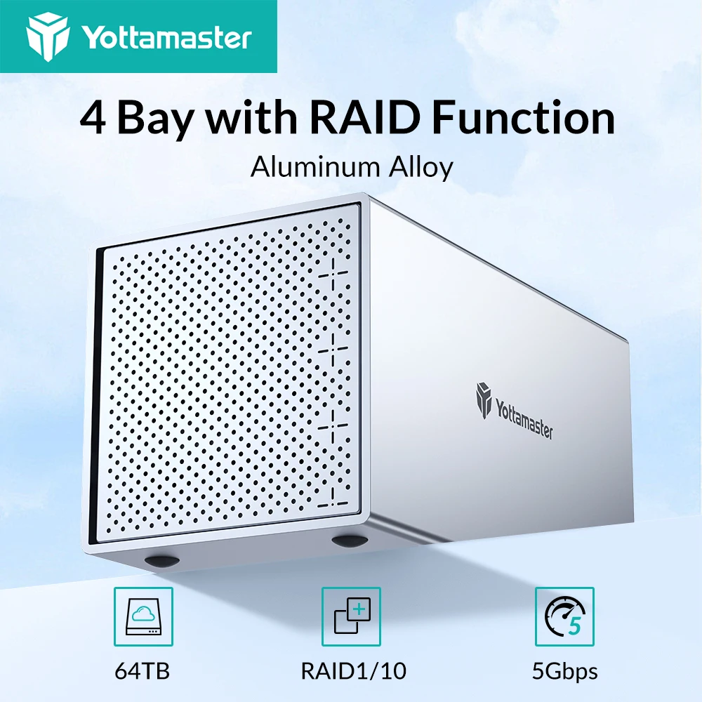 Yottamaster-Aluminum-4-slot-2-5-3-5-RAID-Enclosure-4-Bay-USB3-0-to ...