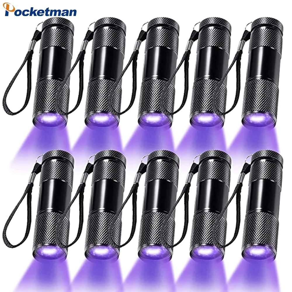 UV-Flashlight-395nm-Blacklight-9LED-Flashlights-Black-Light-Mini-Pet ...
