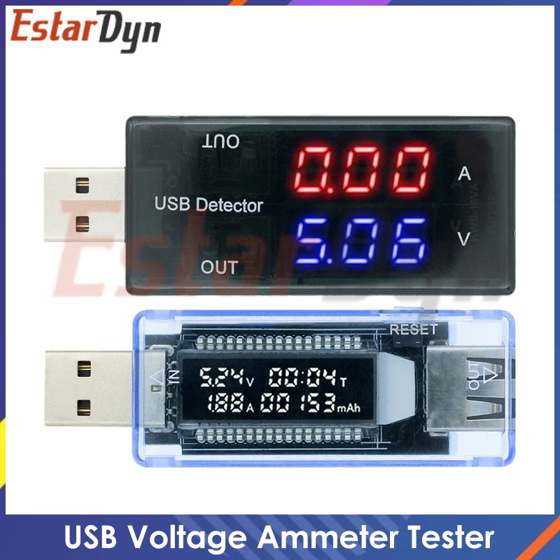 Voltage-Meters-Current-Voltage-Capacity-Battery-Tester-USB-Volt-Current ...