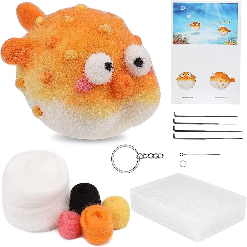LMDZ-Wool-Felting-Material-Package-Handmade-DIY-Cute-Fish-Doll-Toy ...