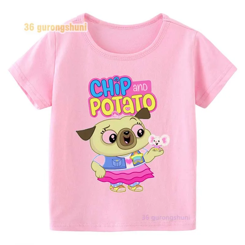 T-Shirt-For-Girls-Clothes-Chip-and-Potato-Children-Short-Sleeve-Tshirt ...