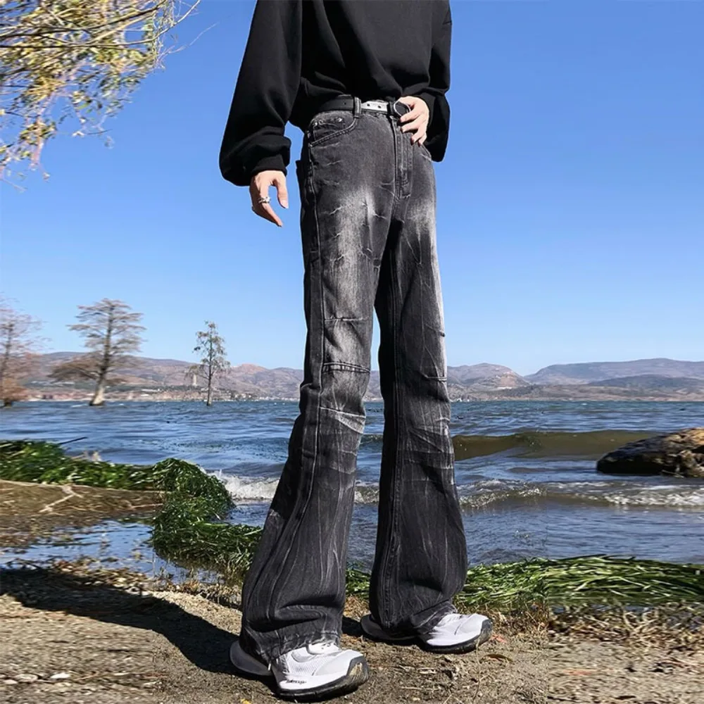 Jeans Men's Nich Vibe Style Black and Gray Floor Trousers Trendy ...