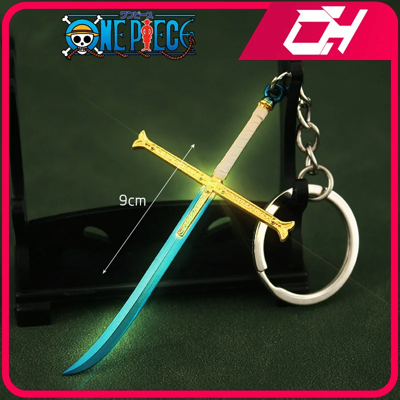 One Piece Weapon Dracule Mihawk HAWKEYE 9cm Anime Keychain Weapon Metal ...