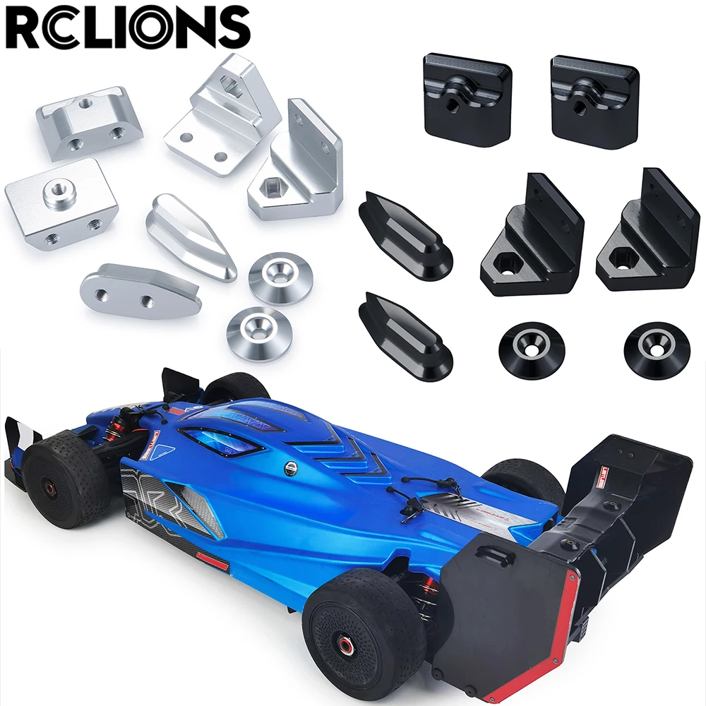 RCLIONS RC 자동차 테일 윙 마운트 세트 금속 테일 핀, 아르마 리미트리스 1/7 RC 모든 로드 스피드 배시 롤러 ...