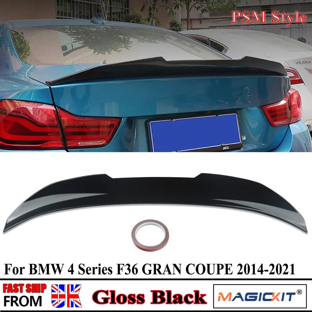 GLOSS BLACK REAR SPOILER FOR BMW F36 4 SERIES 420i 430i 440i 420d 2014 ...
