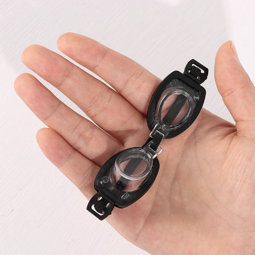 1/6 Doll Swimming Goggles Miniature Diving Eyeglass Black Frame Glasses ...