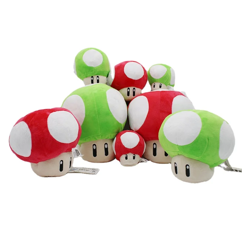 Super Mario Mushroom Toy Doll Anime Cartoon Plush Doll Mushroom Head ...