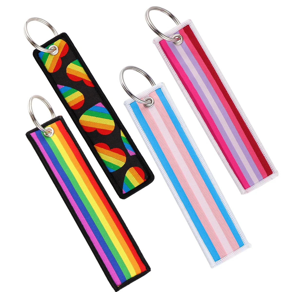 Rainbow-Pride-Keychain-for-Motorcycles-Cars-Key-Fobs-Key-Tag-Embroidery ...