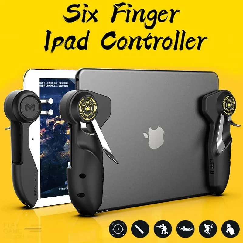 Six-Finger-Mobile-PUBG-Controller-For-iPad-Tablet-Game-Joystick-Trigger-L1R1-Shoot-Fire-Aim ...
