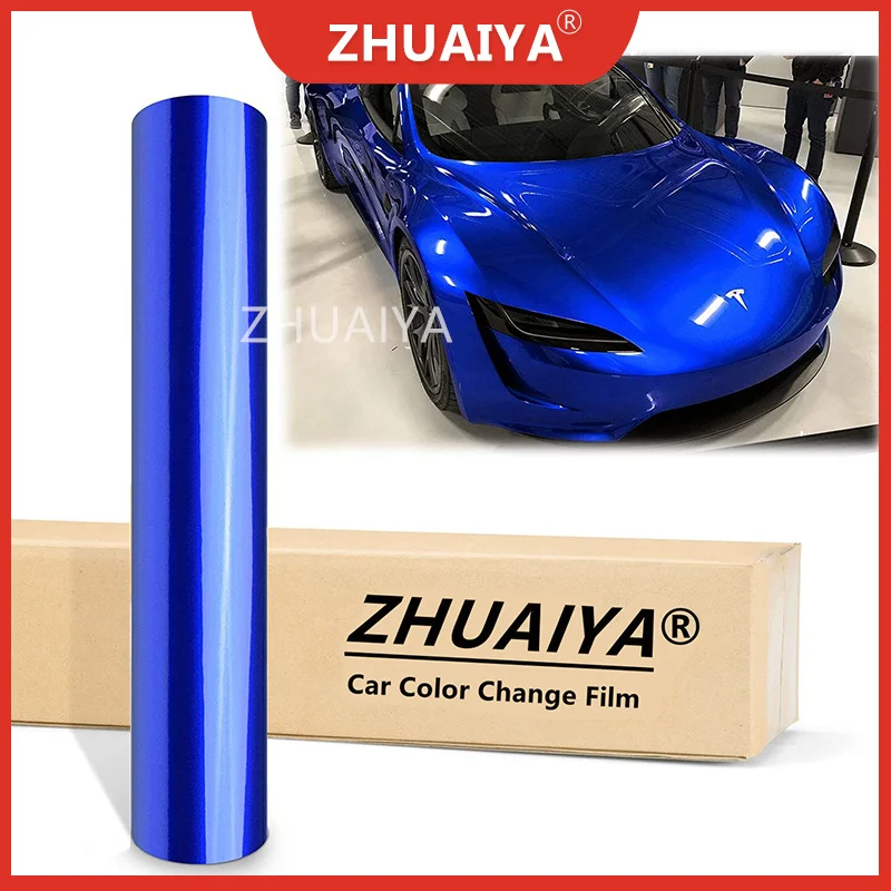 Car Color Change Film (152cmx18m) Royal Blue Gloss Metallic Car Auto ...