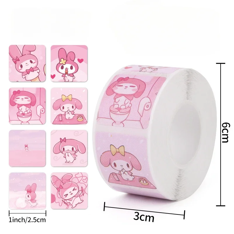 2023-New-My-Melody-Stickers-Square-Seal-Stickers-500-Pieces-of-Self ...