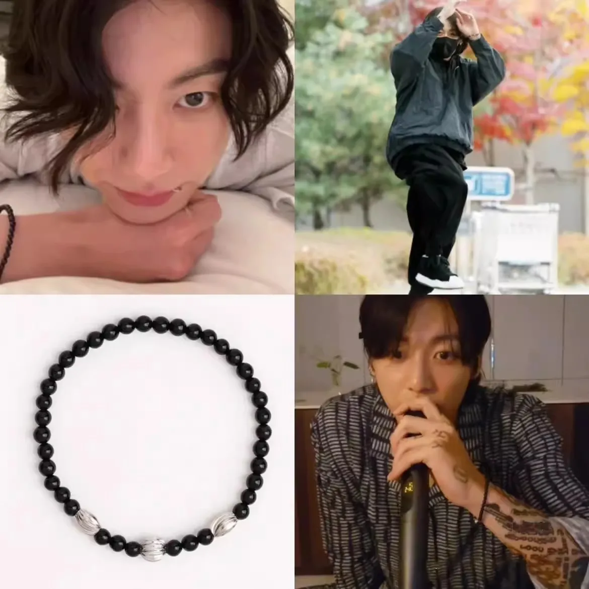 Kpop-Group-JK-Jung-Kook-Same-Style-Bracelet-Black-Agate-Thread-Bracelet ...