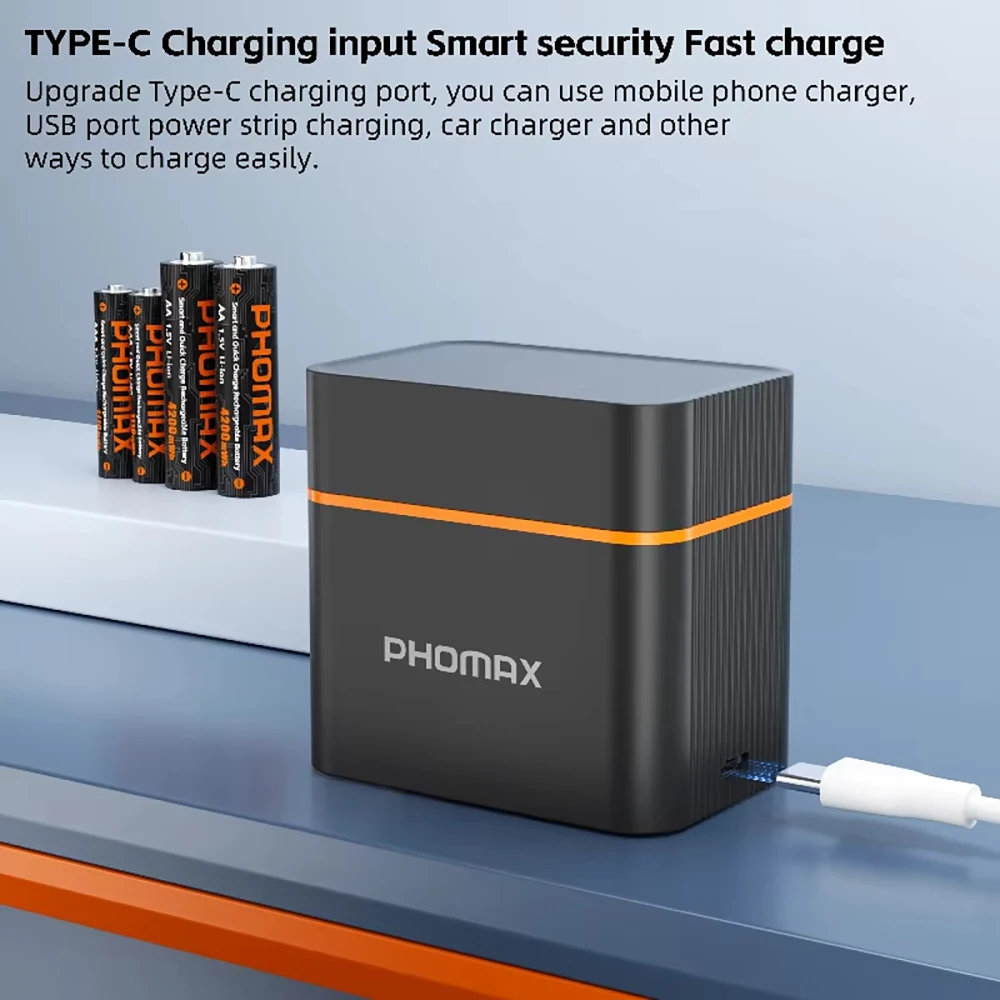 PHOMAX Lithium Batteries Charger 4200mWh1100mWh AA/AAA Rechargeable ...
