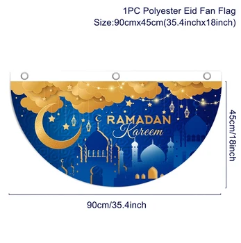 EID Decoration idea Outdoor Fan-shaped Flag Banner Ramadan Decoration ...