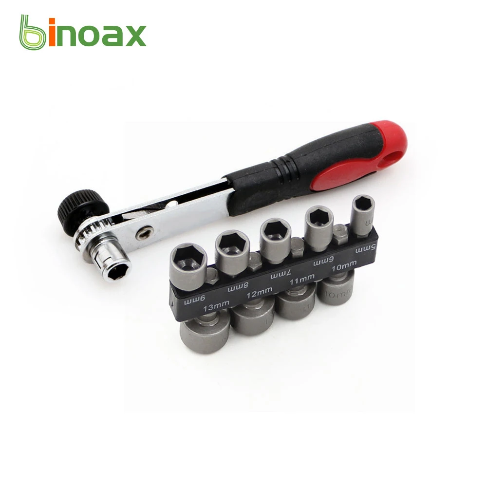 10 In 1 Rapid Ratchet Wrench 5-13mm 9 Pcs Power Nut Driver Adapter Pawl ...