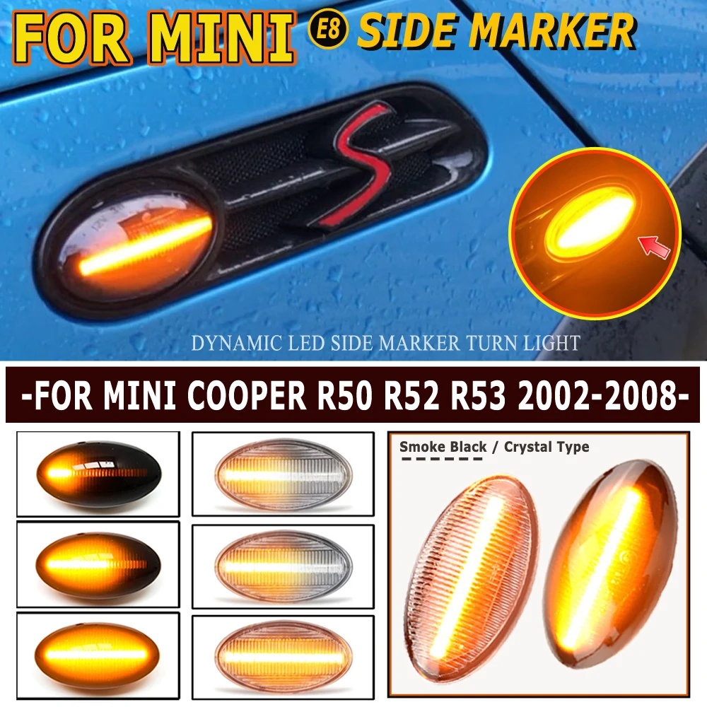 For Mini Cooper R50 R53 2002-2006 Dynamic Led Turn Signal Side Marker ...