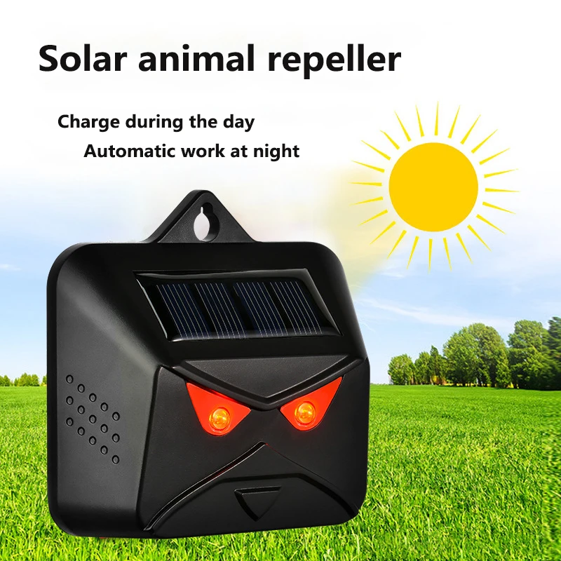 Outdoor-Solar-Powered-Animals-Repeller-Dog-Bird-Repeller-LED-Light ...