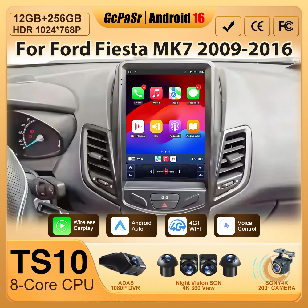9.7 inch For Ford Fiesta MK7 2009-2016 Android Car Screen Multimedia ...