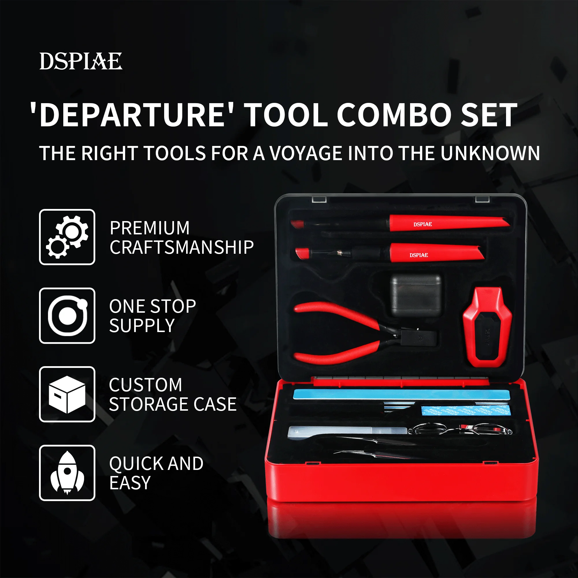 DSPIAE TC-S01 DEPARTURETOOL 펜치 핀셋 샌딩 보드 콤보 세트 모델 제작 도구, 개조 콜라주 건담 취미 DIY 도구