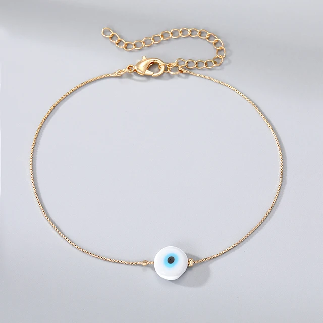 1Pcs Blue Evil Eye Beaded Anklets Bracelets For Women Trendy Vintage ...