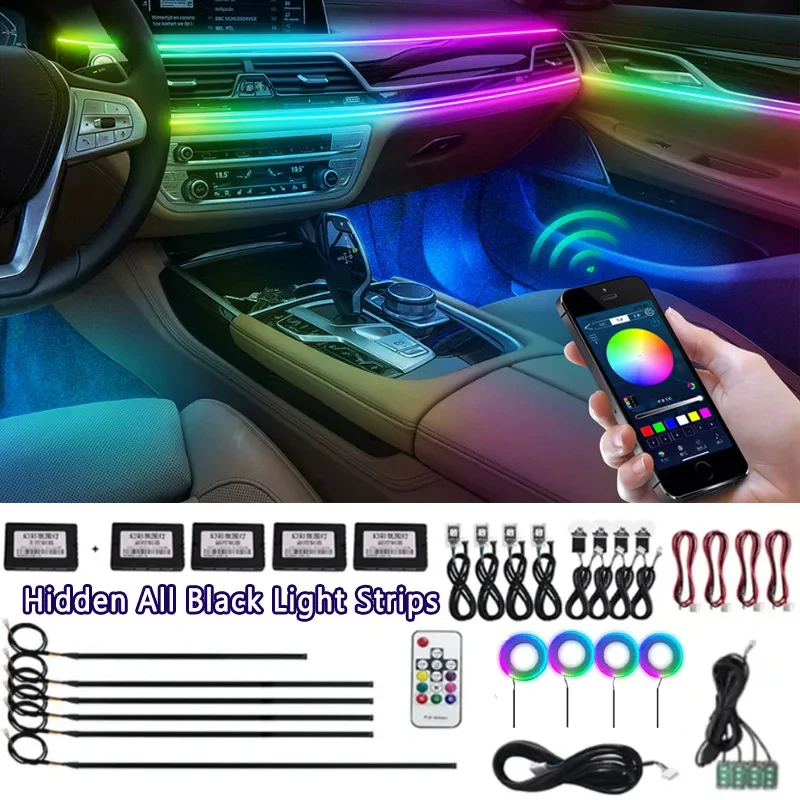 18 IN 1 22 IN 1 Led Car Atmosphere Lights Rainbow RGB 64 213 Color ...