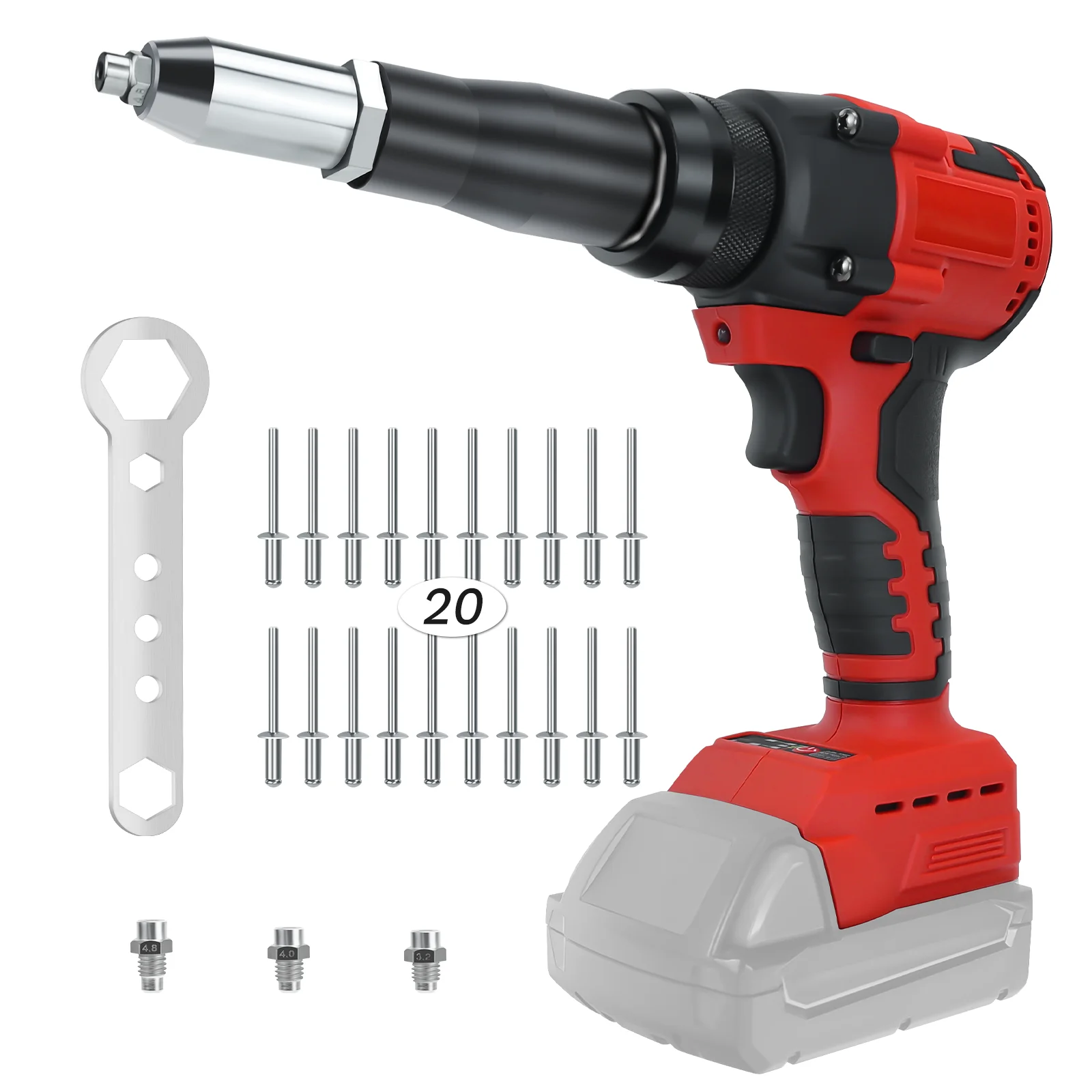 Brushless Electric Rivet Gun 2.4~4.8mm Cordless Automatic Riveting Tool ...