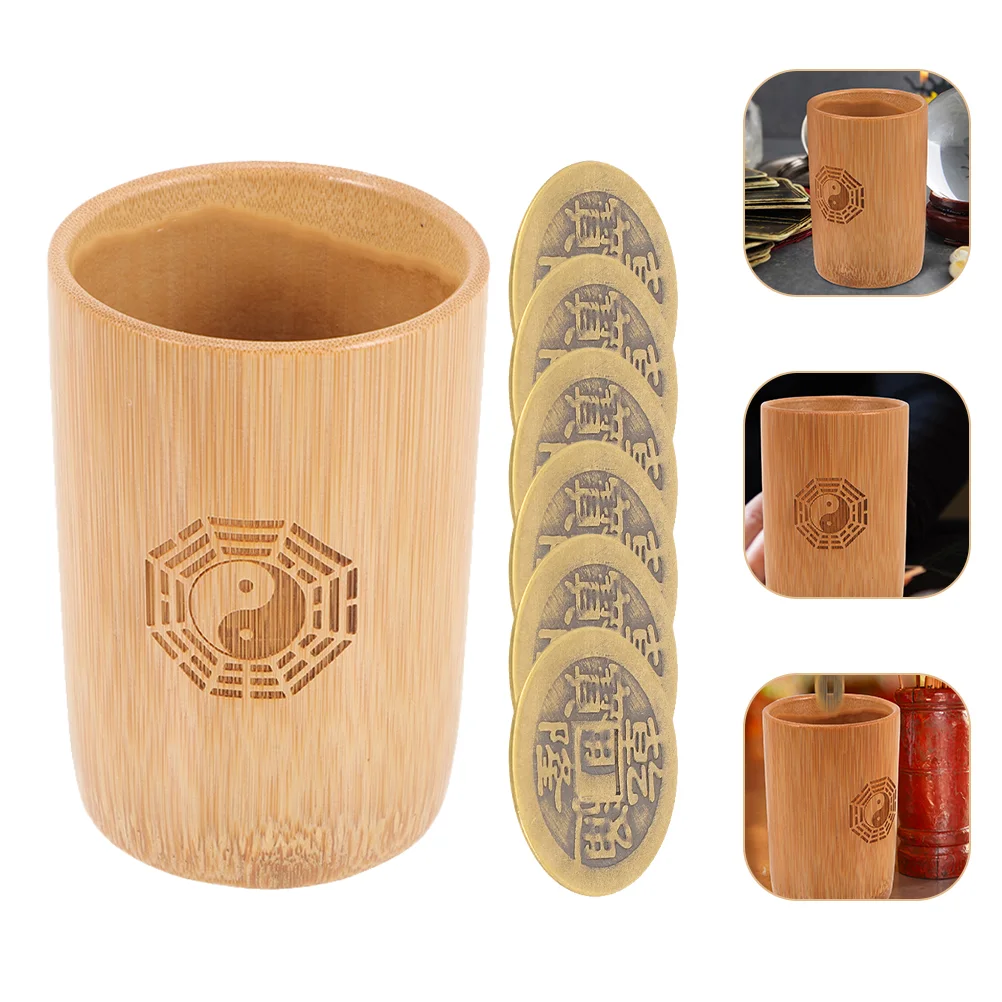I-Ching-Divination-Bamboo-Tube-Vintage-Decor-Chinese-Copper-Coin-for ...