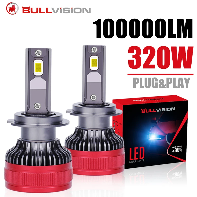Bullvision H7 Led F5 F5c 100000lm Led H4 320w Car Lights H11 H1 H8 H9 9012 Hir2 9005 9006 Hb3 ...