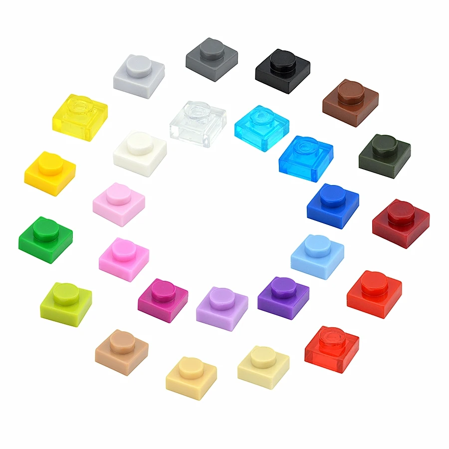 300pcs DIY Building Blocks Thin 1x1 Dots Educational Assemblage ...