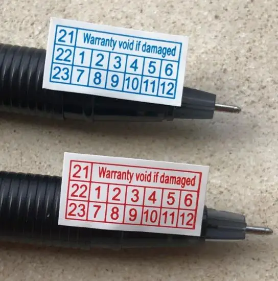 200pcs Year Red Color Rectangle Shape Fragile Label Warranty Void If ...