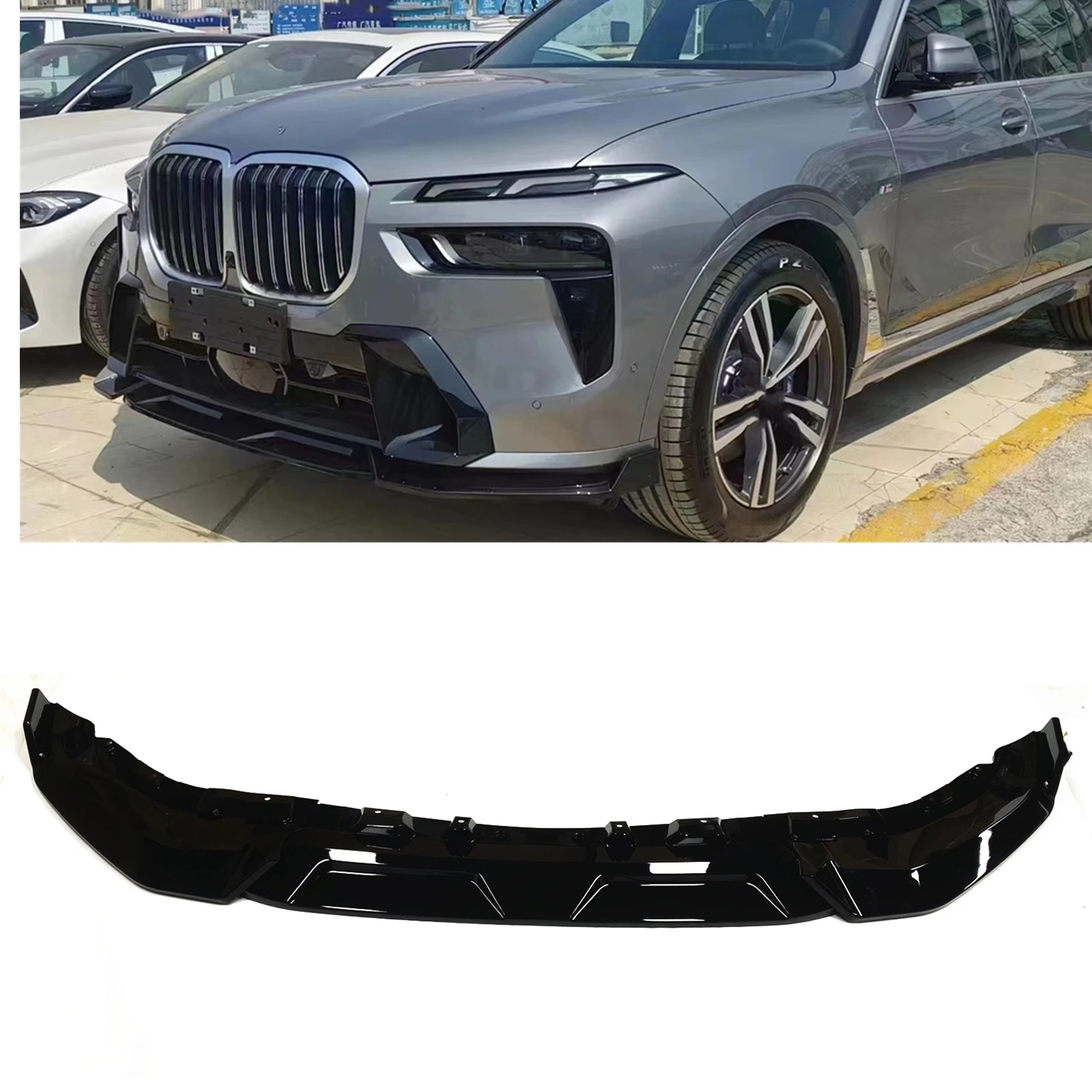 For-BMW-G07-X7-2023-Competition-Front-Bumper-Spoiler-Lip-Gloss-Black ...