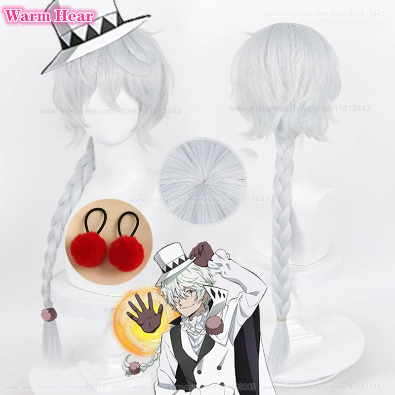 New! Anime Bungo Stray Dogs Season 4 Nikolai Gogol Cosplay Wig 80cm ...