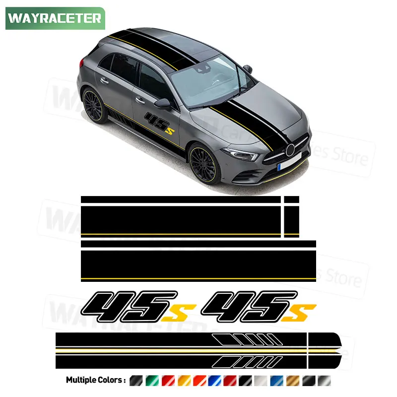 AMG-A45-S-Final-Edition-Door-Side-Stripes-Sticker-Hood-Roof-Trunk-Body ...
