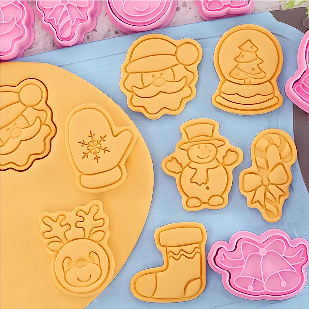 Cookies-Cutters-Christmas-Dough-Stamp-Plastic-3D-Cartoon-Pressable ...