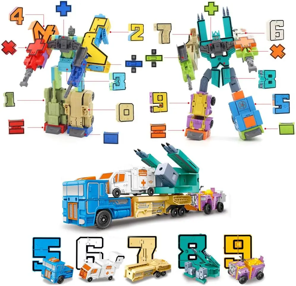 20PCS-Assemble-Number-Robots-Transformation-Toys-Army-Building-Block ...
