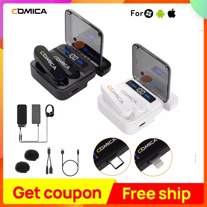 Comica Wireless Lapel Microphone Vimo S 2.4g Compact With Charging Case ...