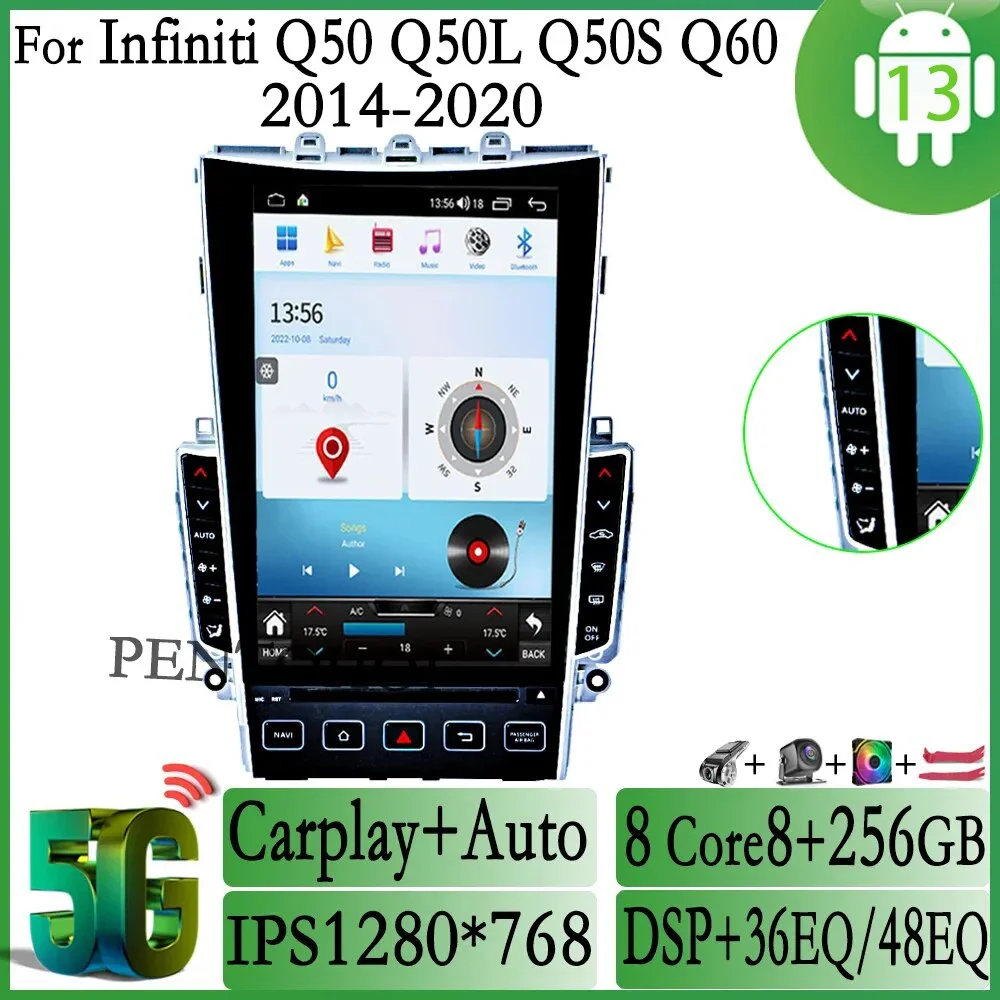 Pxton-Android-13-For-Infiniti-Q50-Q50L-Q50S-Q60-2014-2020-Tesla-Screen ...