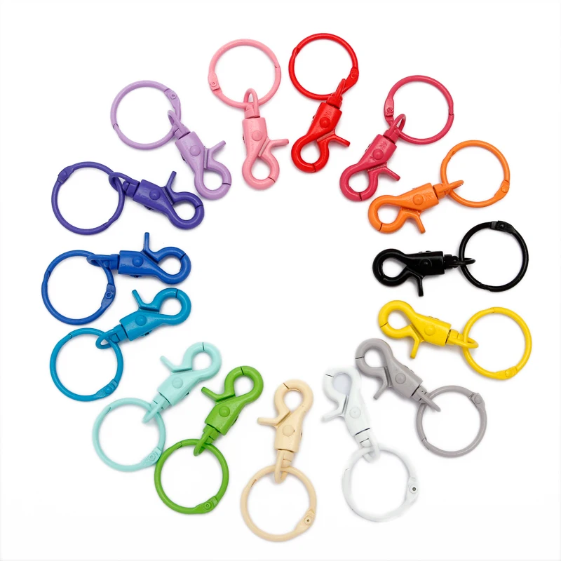 2Pcs-Metal-Keychain-Spring-Buckle-Carabiner-Clip-Swivel-Buckle-KeyRing ...