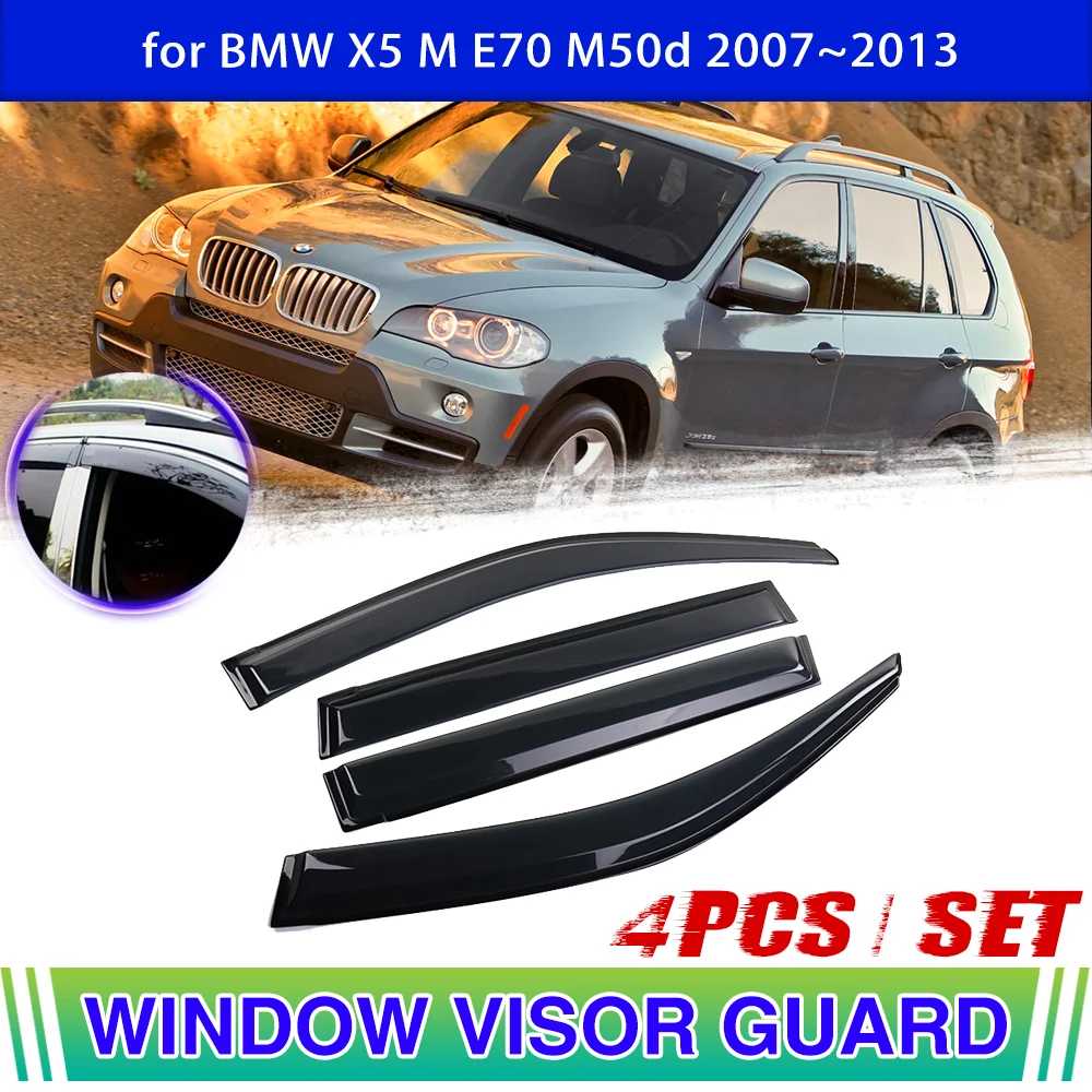 Window-Door-Visor-for-BMW-X5-M-E70-M50d-2007-2013-2008-2009-Black-Vent ...
