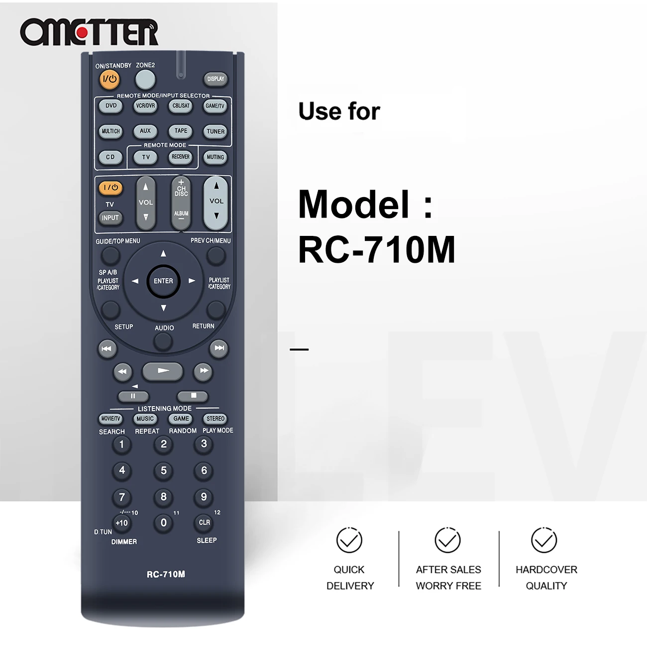 for Onkyo RC-710M RC-707M Channel AV Audio Video Receiver Remote ...