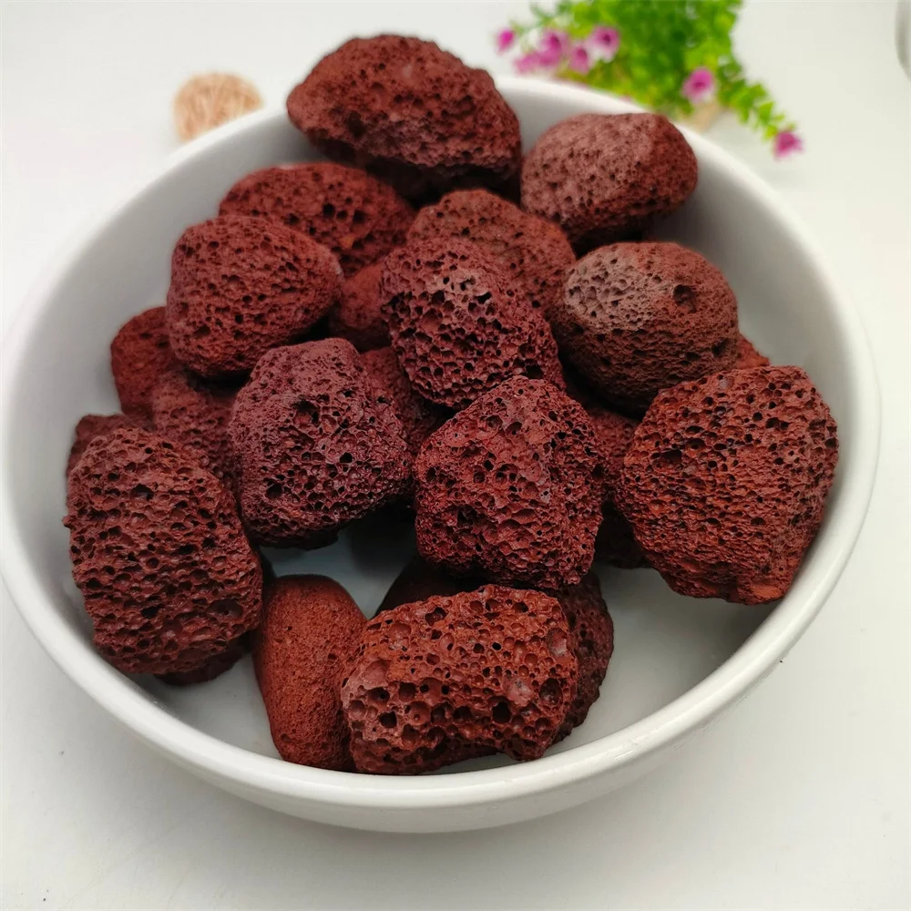 Piedra volcánica roja para el hogar, piedra volcánica duradera para ...