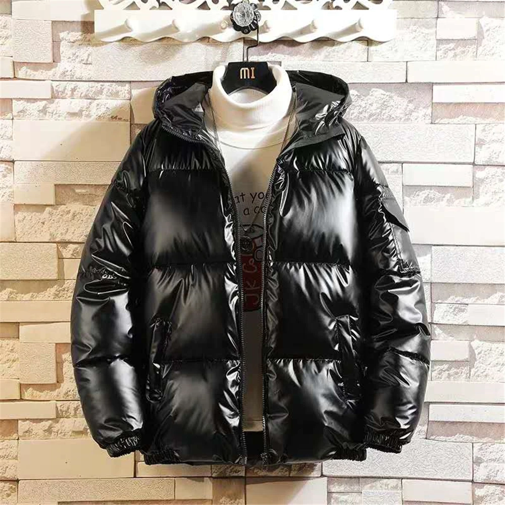 Shiny Thick Padded Jacket Autumn Winter Fashion Trend Warmth Reflective ...