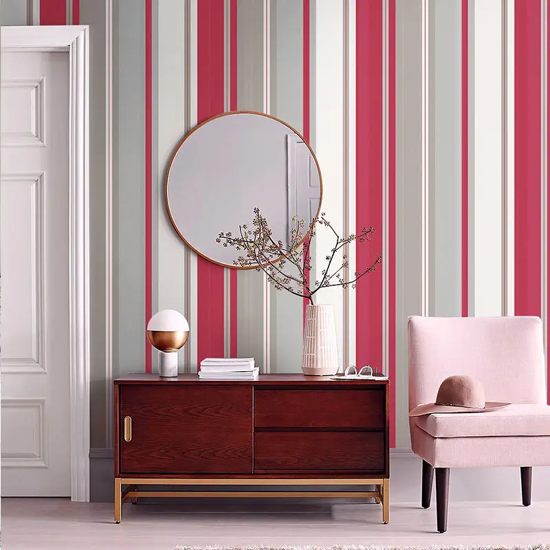 Red And White Striped Wallpaper