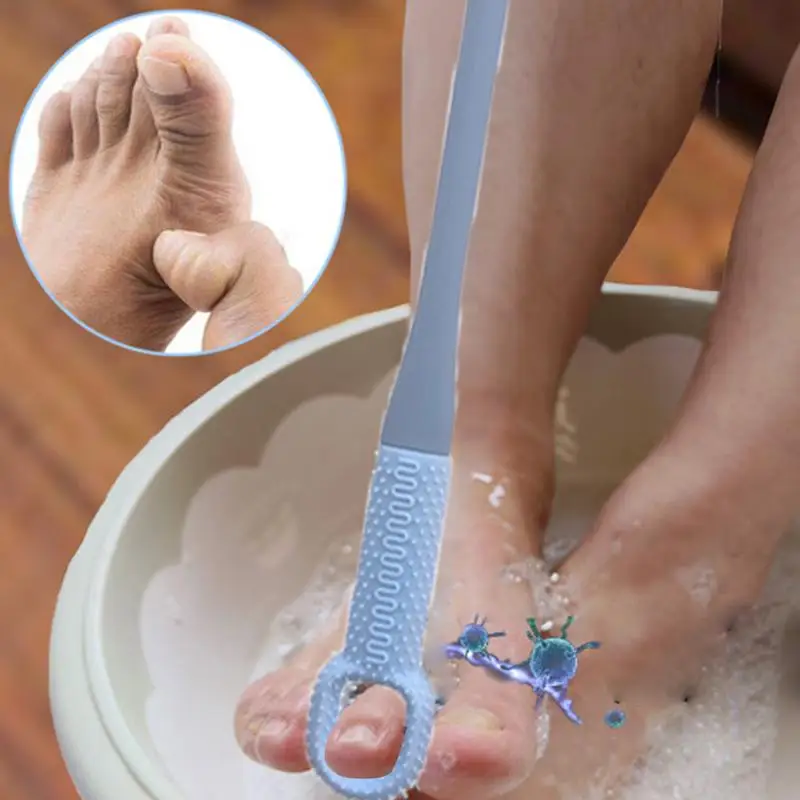 Toe-Cleaning-Brush-Long-Handle-Foot-Scrubber-In-Shower-Silicone ...