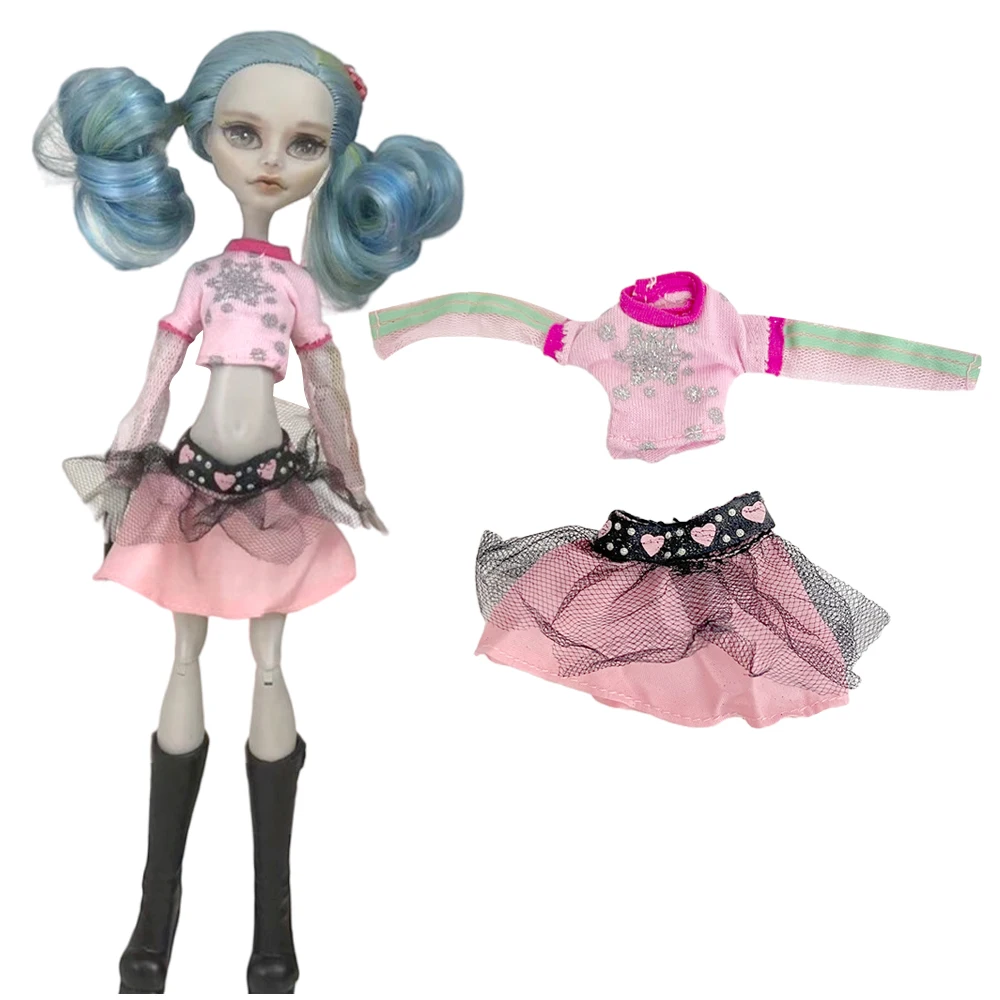 1-Set-New-Pink-Clothes-for-Monster-High-Doll-Long-Sleeves-Shirt-Lace ...