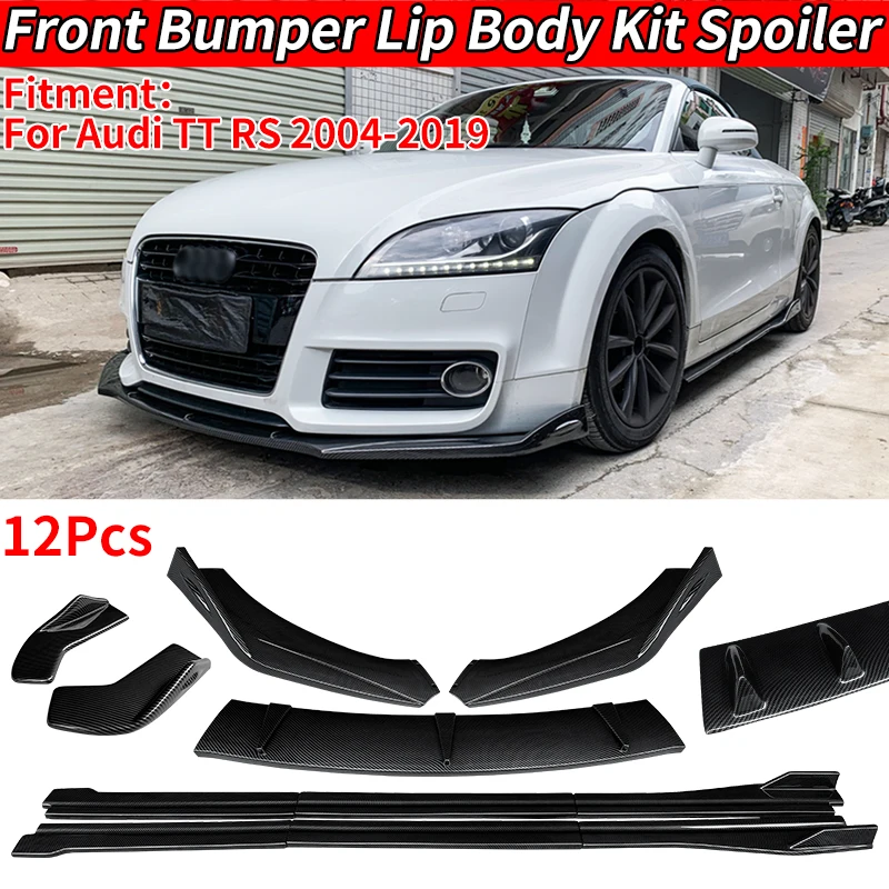 For-Audi-TT-TTRS-2004-2019-ABS-Car-Front-Bumper-Splitters-Lip-Body-Kit ...