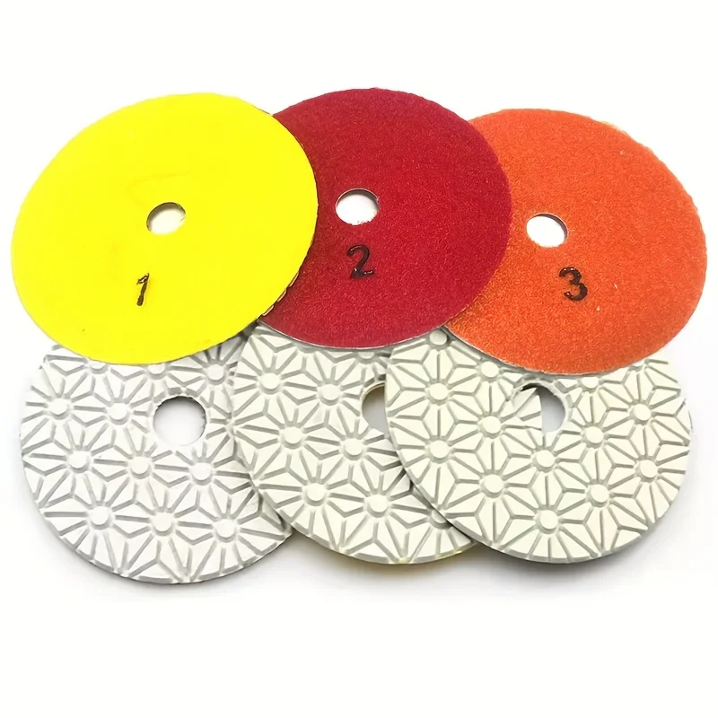 4-Inch-3-StepPolishing-Pads-Flexible-Diamond-For-Marble-Granite-Ceramic ...