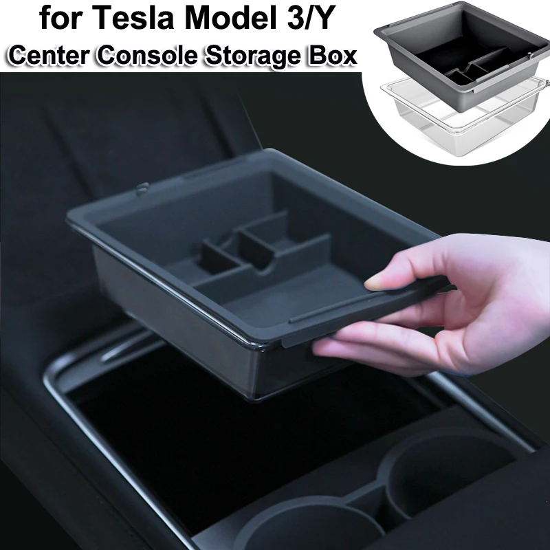 For Tesla Model Y 3 Center Console Storage Box Silicone Organizer Box ...