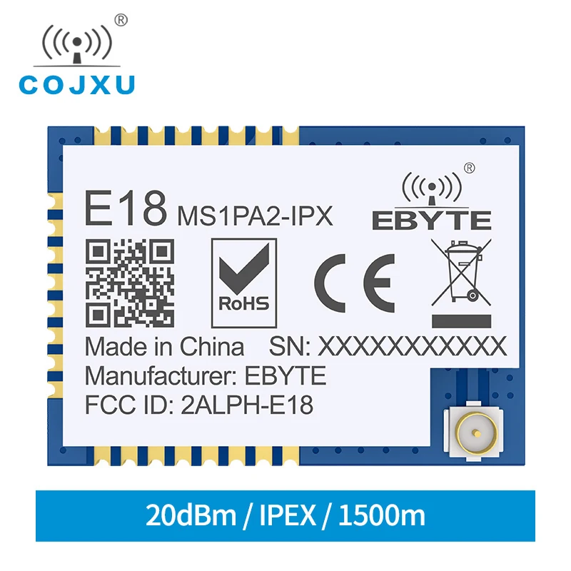 CC2530 PA LNA ZigBee 모듈 2.4GHz 20dBm 8051 MCU SMD IPEX cojxu E18 MS1PA2 IPX 메쉬 네트워킹 송신기|고정 무선 단자 ...